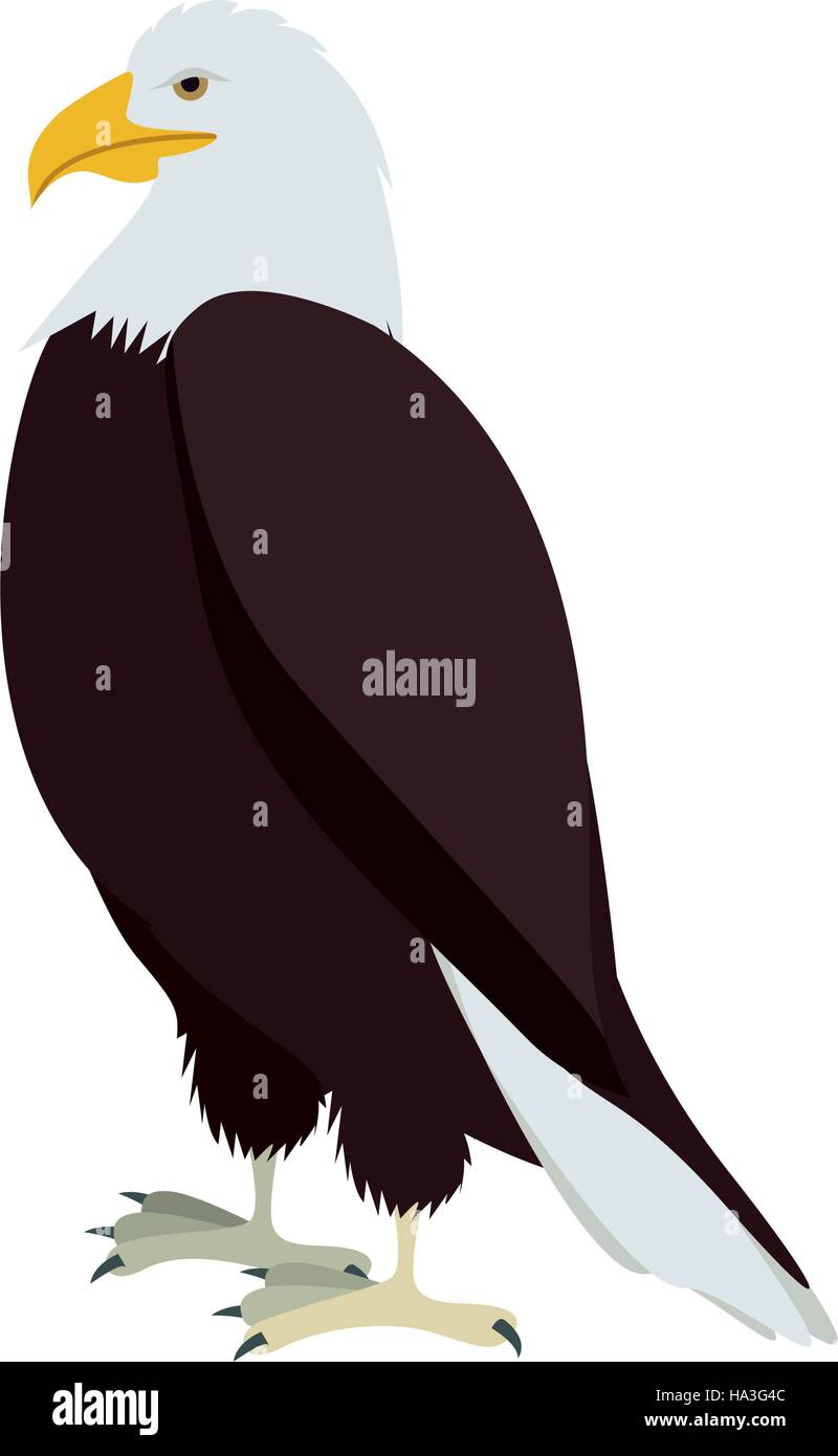 silhouette eagle in standing position vector illustration Stock Vector ...