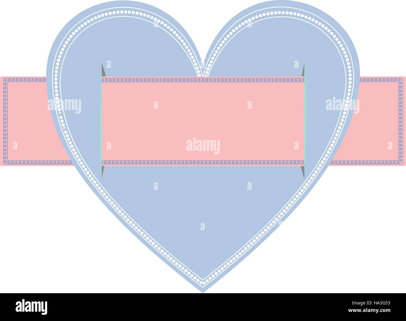 heart crossed with label paper vector illustration Stock Vector Image ...