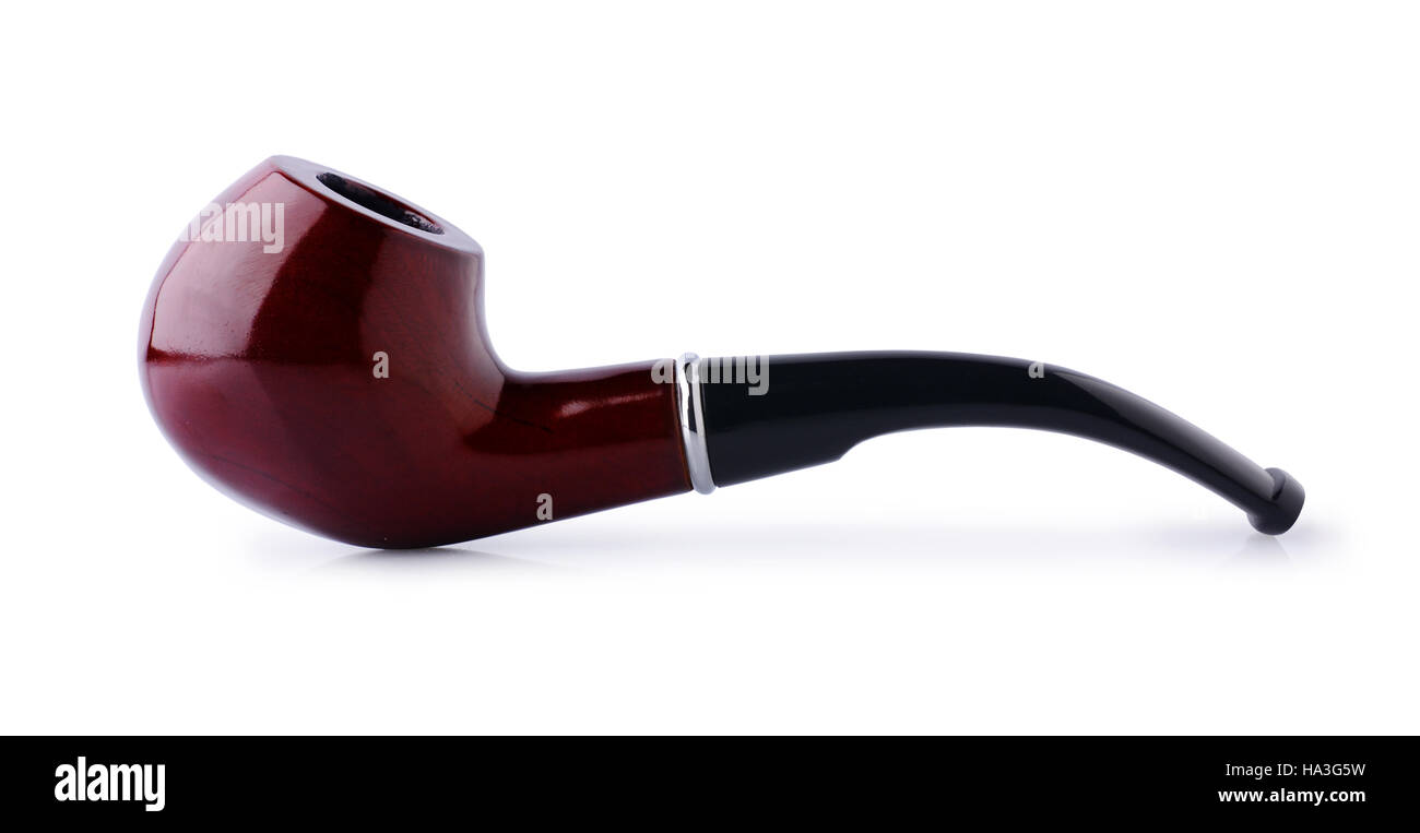 Classic smoking pipe isolated on white background Stock Photo - Alamy
