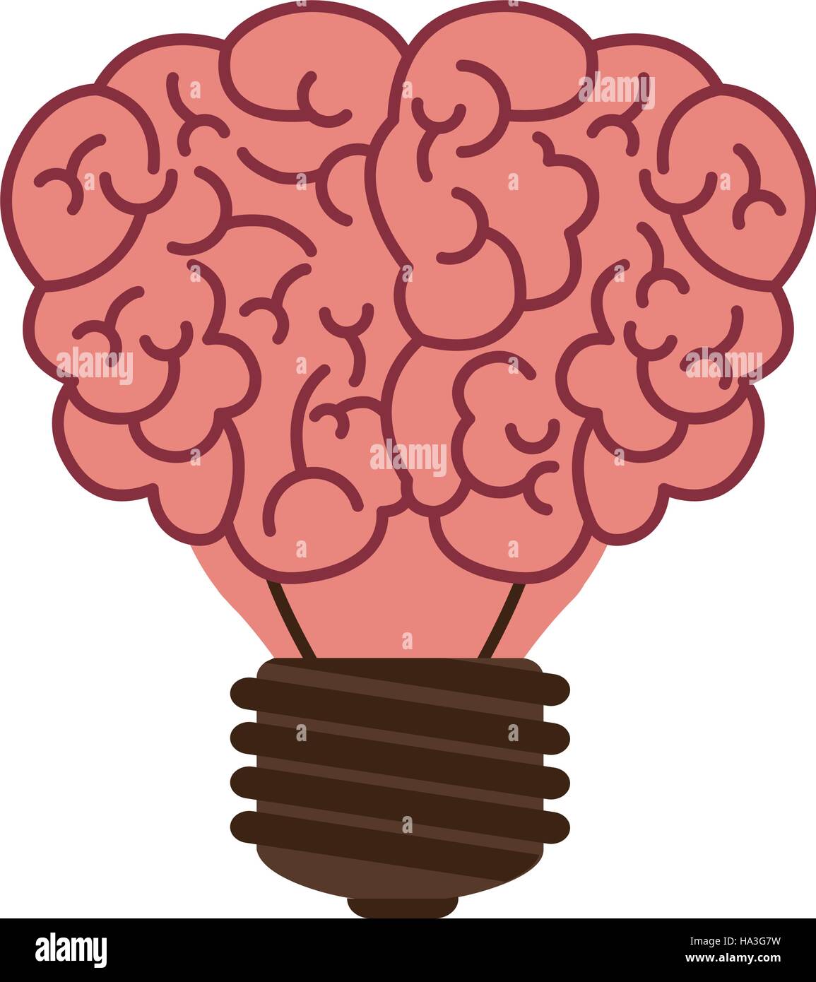 light bulb in form of brain icon vector illustration Stock Vector Image ...