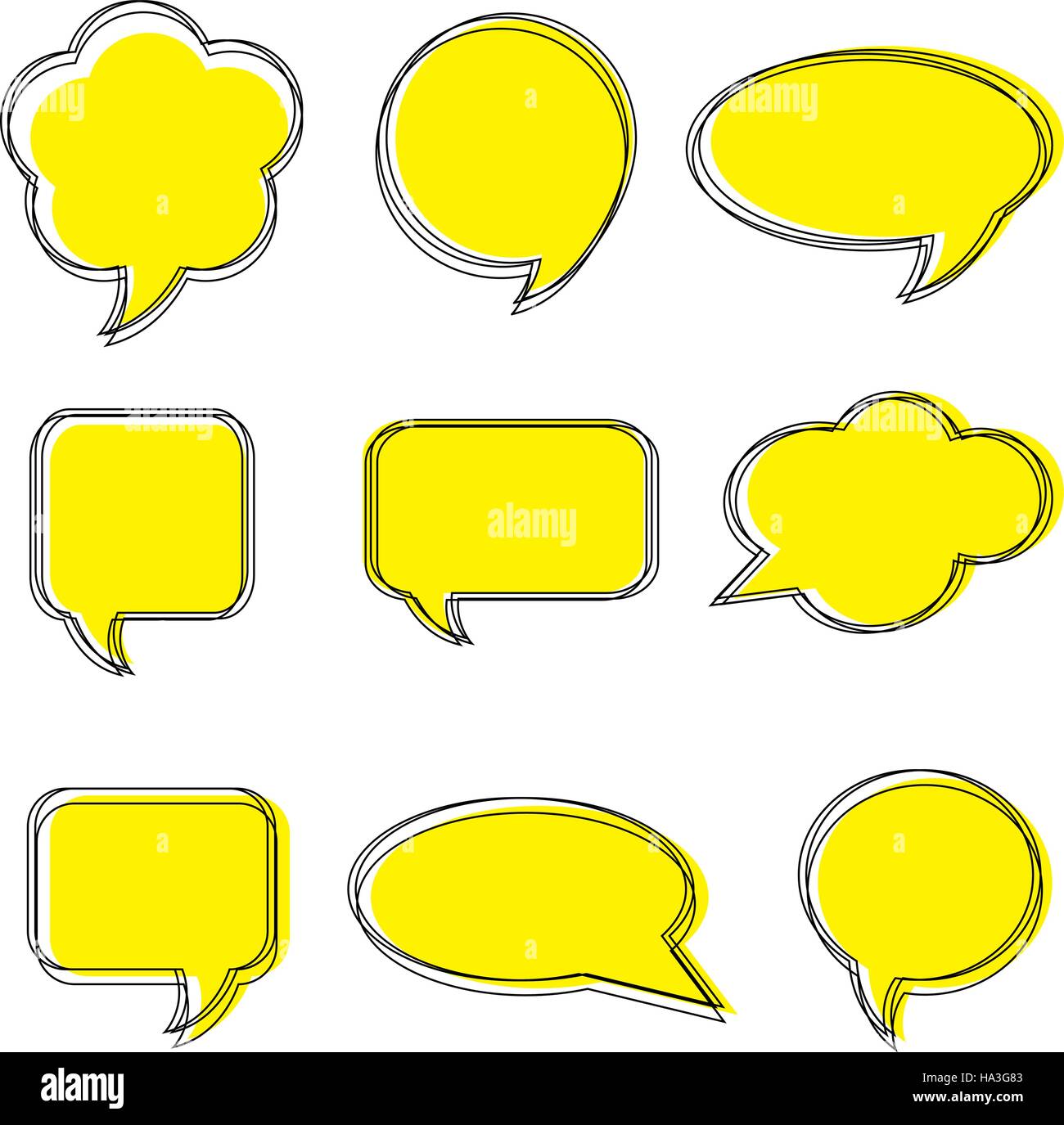 Blank empty white speech bubbles. Stickers of speech bubbles vector set ... Blank empty white speech bubbles. Stickers of speech bubbles vector set ...