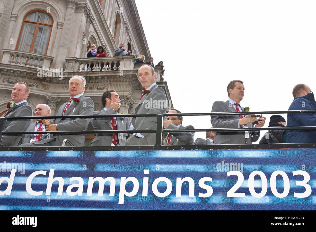 World cup winning England rugby team parade through central London ...