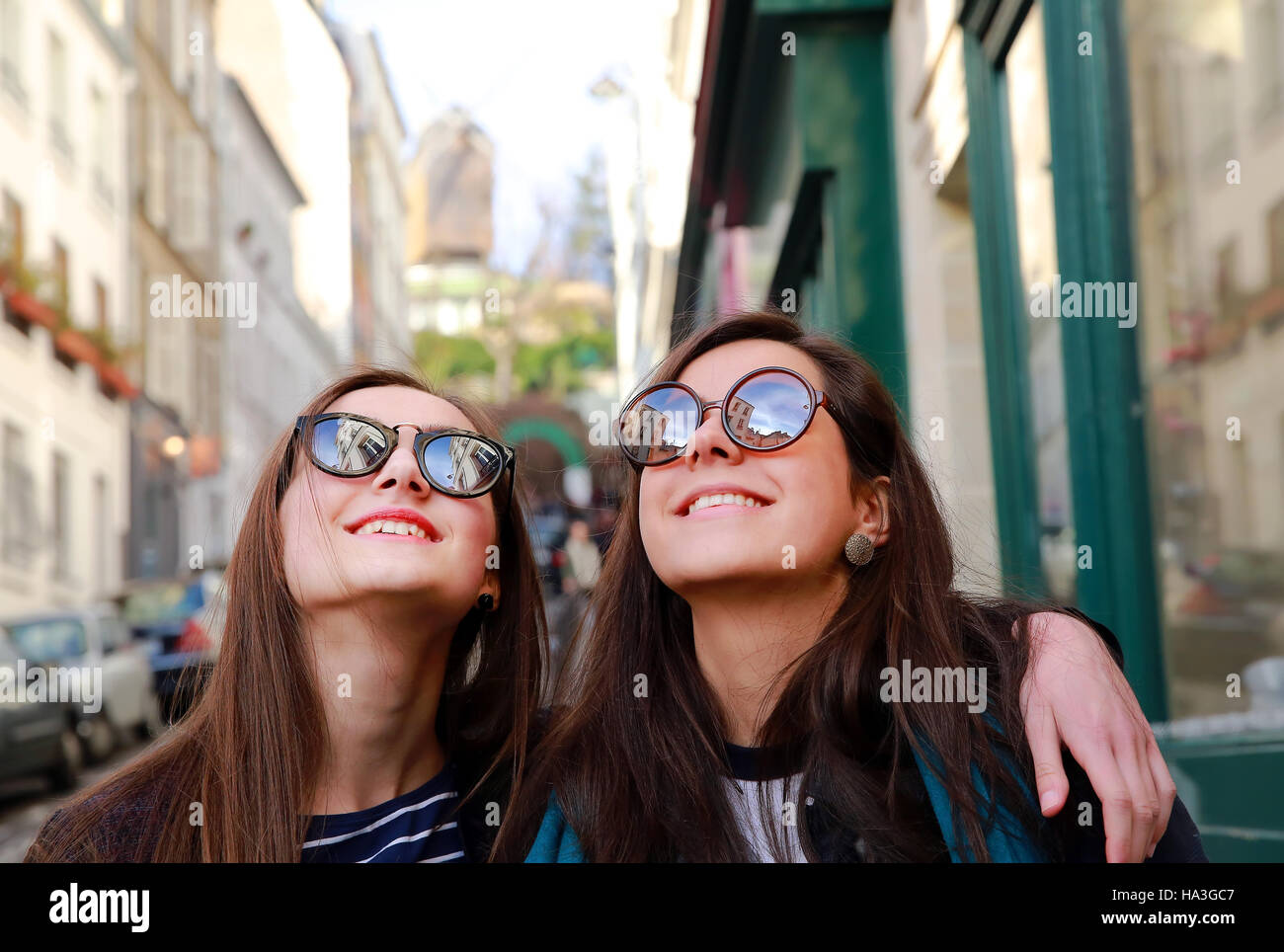 Close-up portrait of beautiful girls in Paris Stock Photo - Alamy