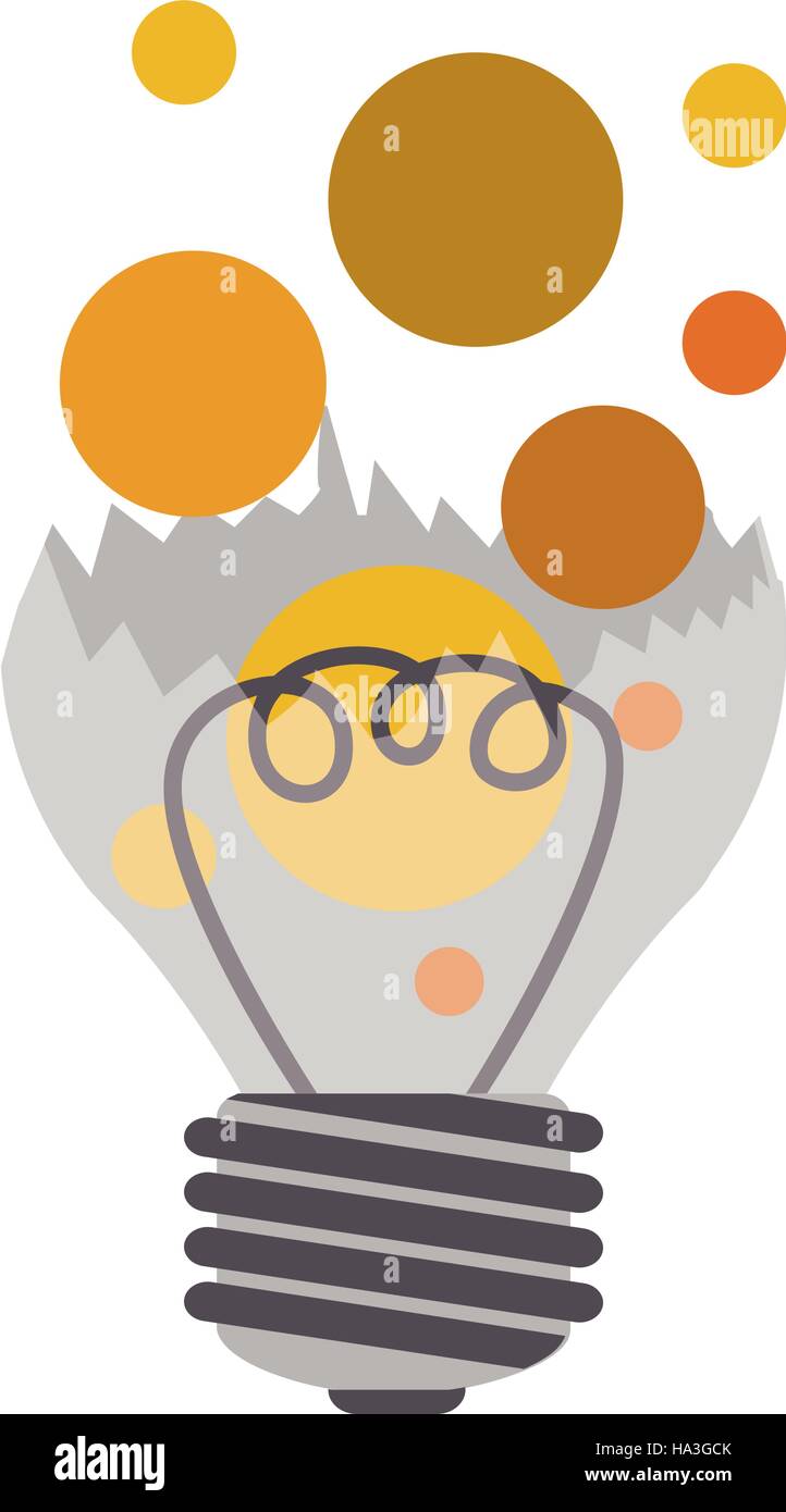 broken bulb with colorful bubbles vector illustration Stock Vector ...