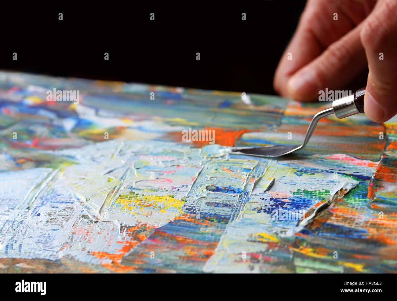 Art painting with palette knife Stock Photo - Alamy