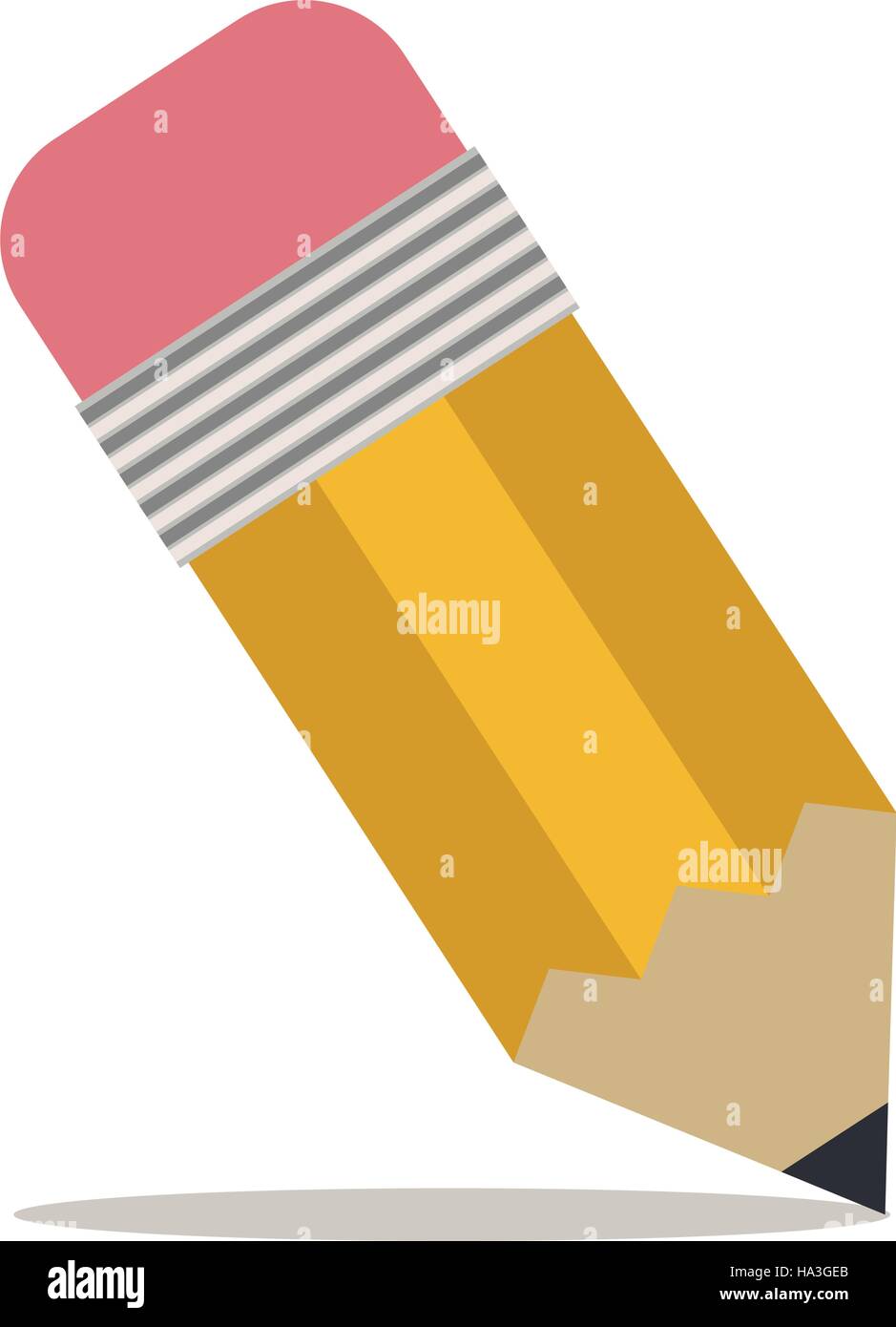 pencil with eraser icon with shadow vector illustration Stock Vector ...