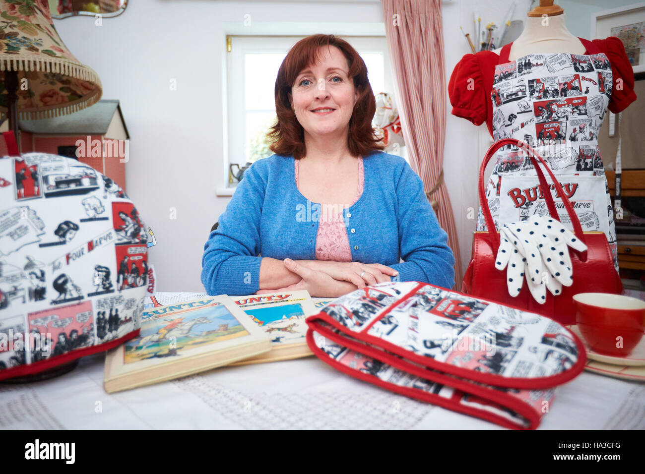Designer Paula Daly who owns the merchandising rights to Bunty, the ...