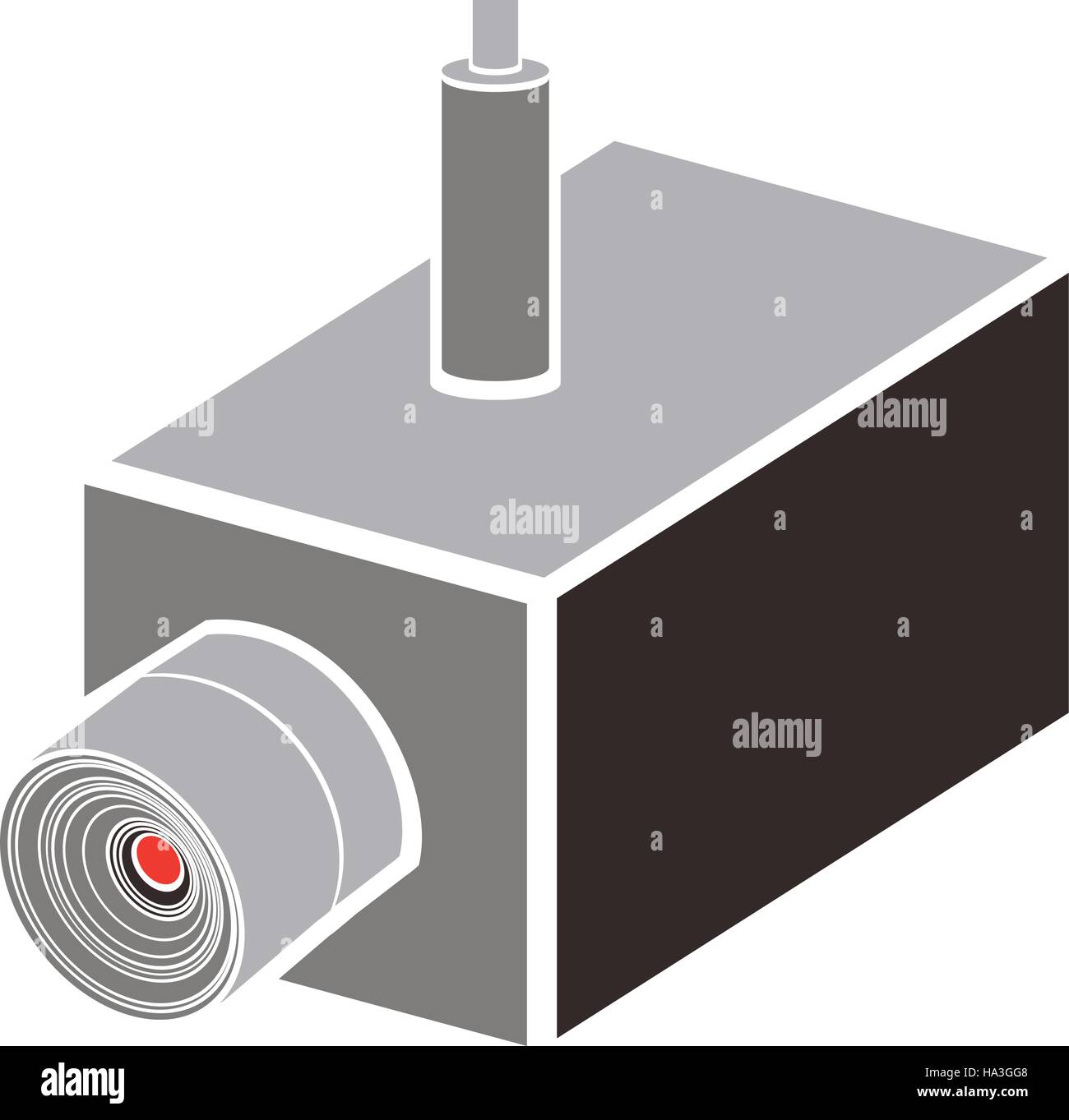 square silhouette infrared surveillance camera icon vector illustration ...