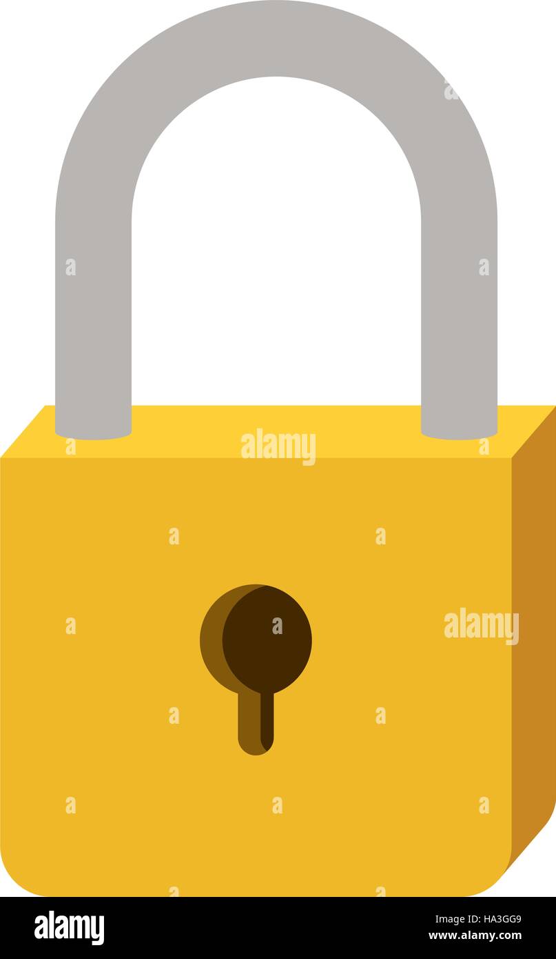 padlock with yellow body and shackle vector illustration Stock Vector ...
