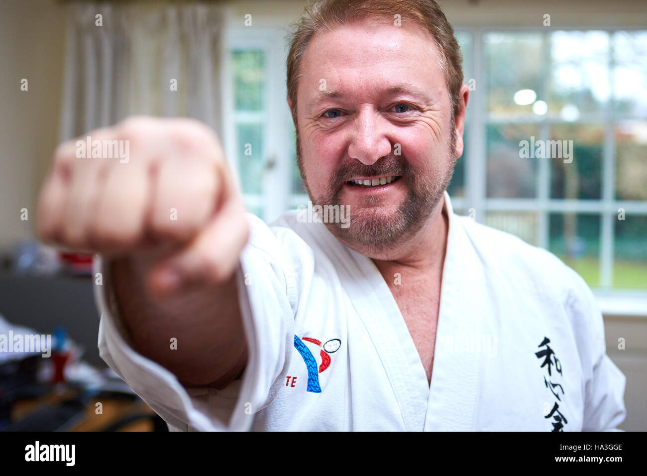 Ray Sweeney, who runs disability karate classes pictured at his home ...