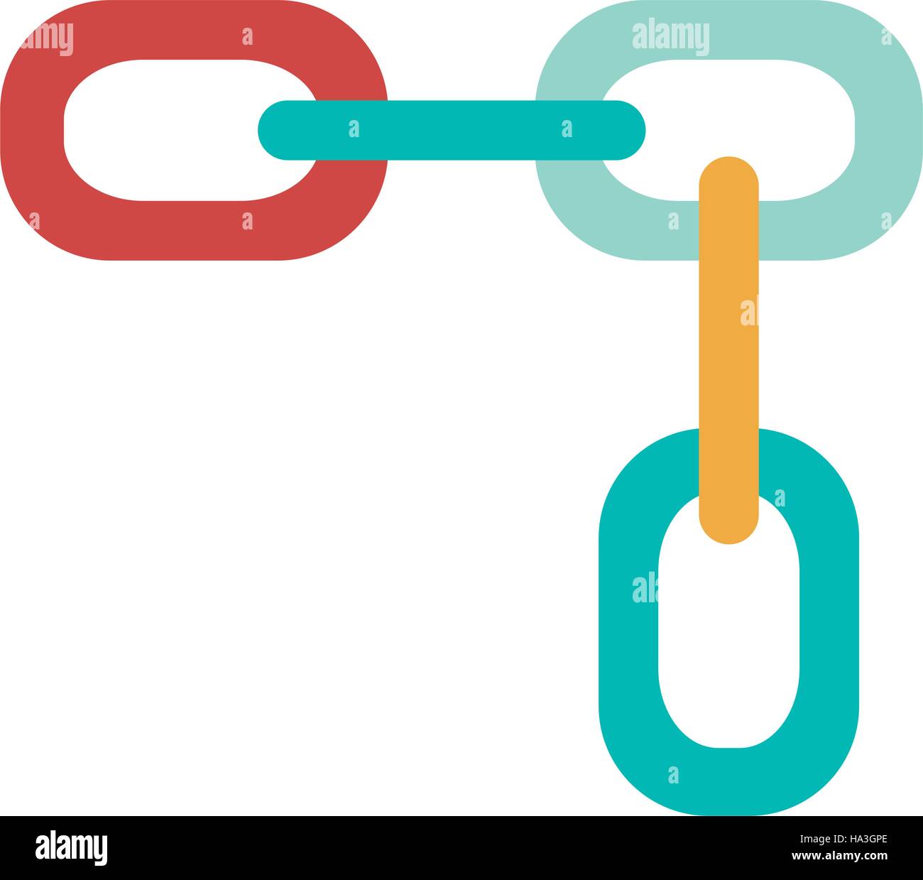 silhouette chain with colorful links vector illustration Stock Vector ...