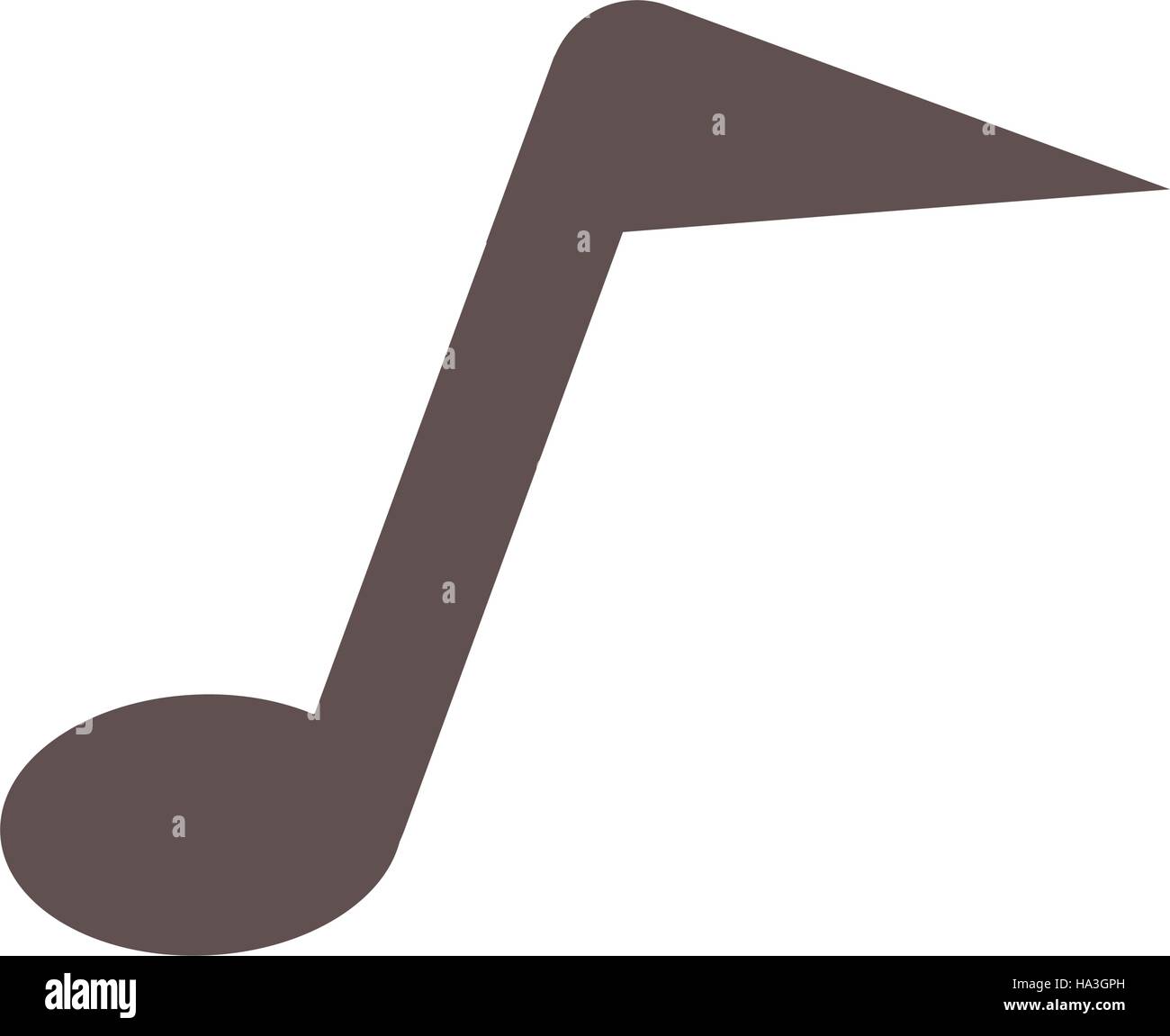 silhouette monochrome with sign eighth note vector illustration Stock ...