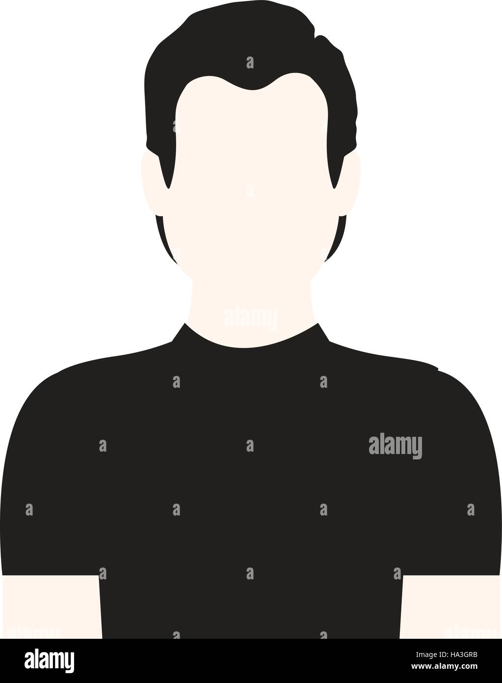 monochrome half body man without face vector illustration Stock Vector ...