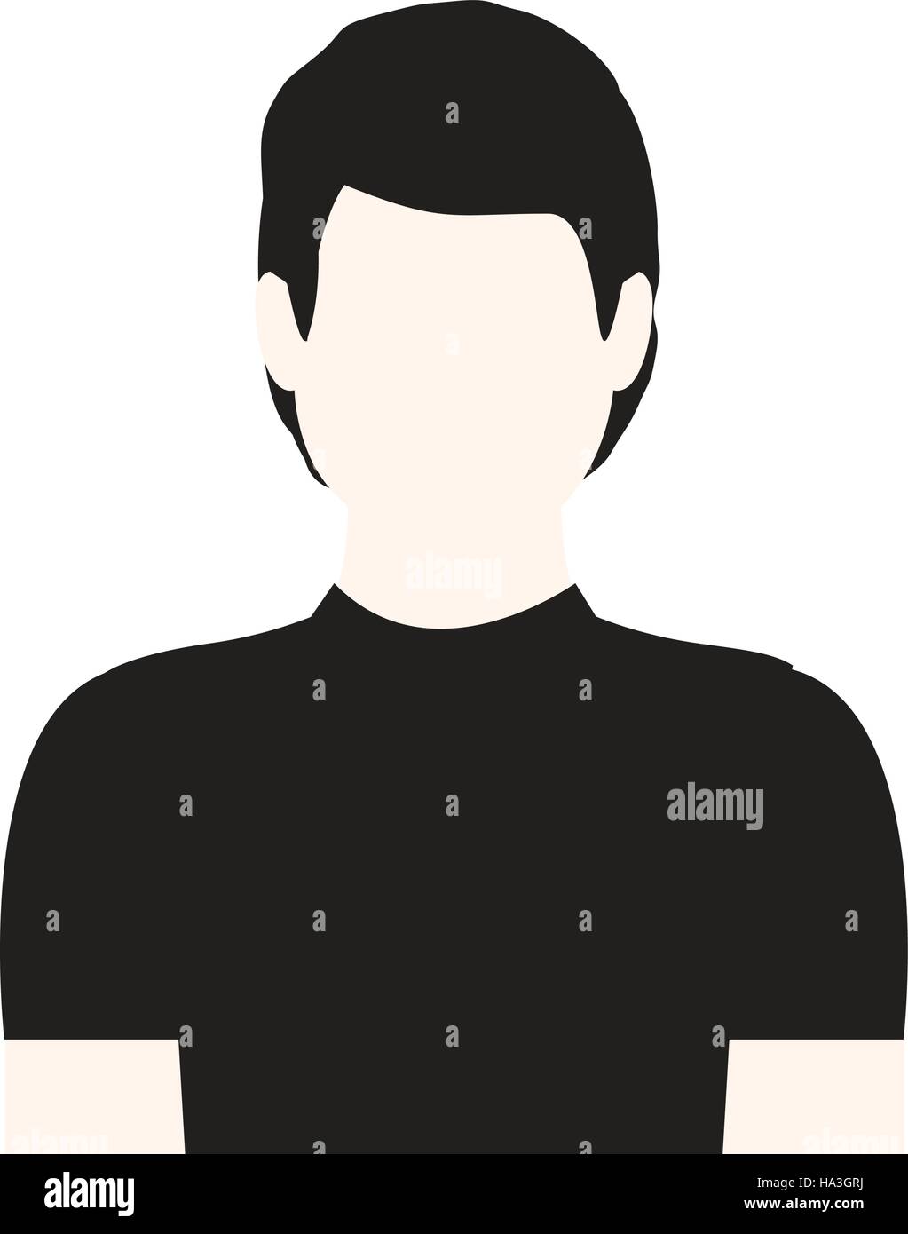 monochrome half body man without face vector illustration Stock Vector ...