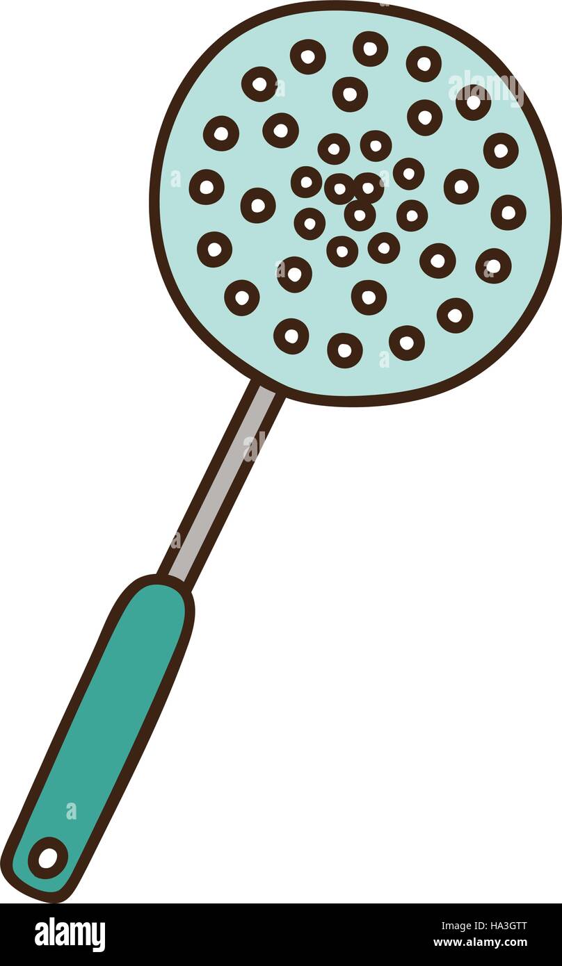 silhouette colorful with frying spoon vector illustration Stock Vector ...