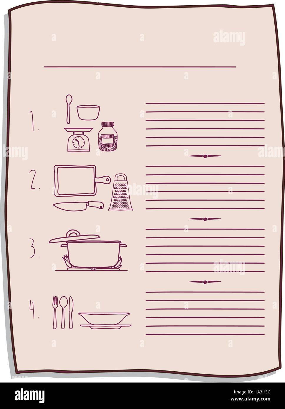 colorful opened recipe book with spiral vector illustration Stock ...
