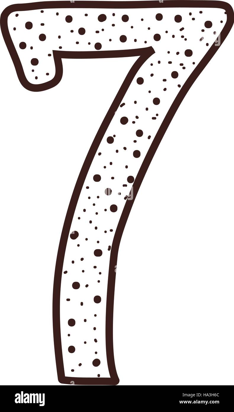 silhouette number seven design over dotted Stock Vector Image & Art - Alamy