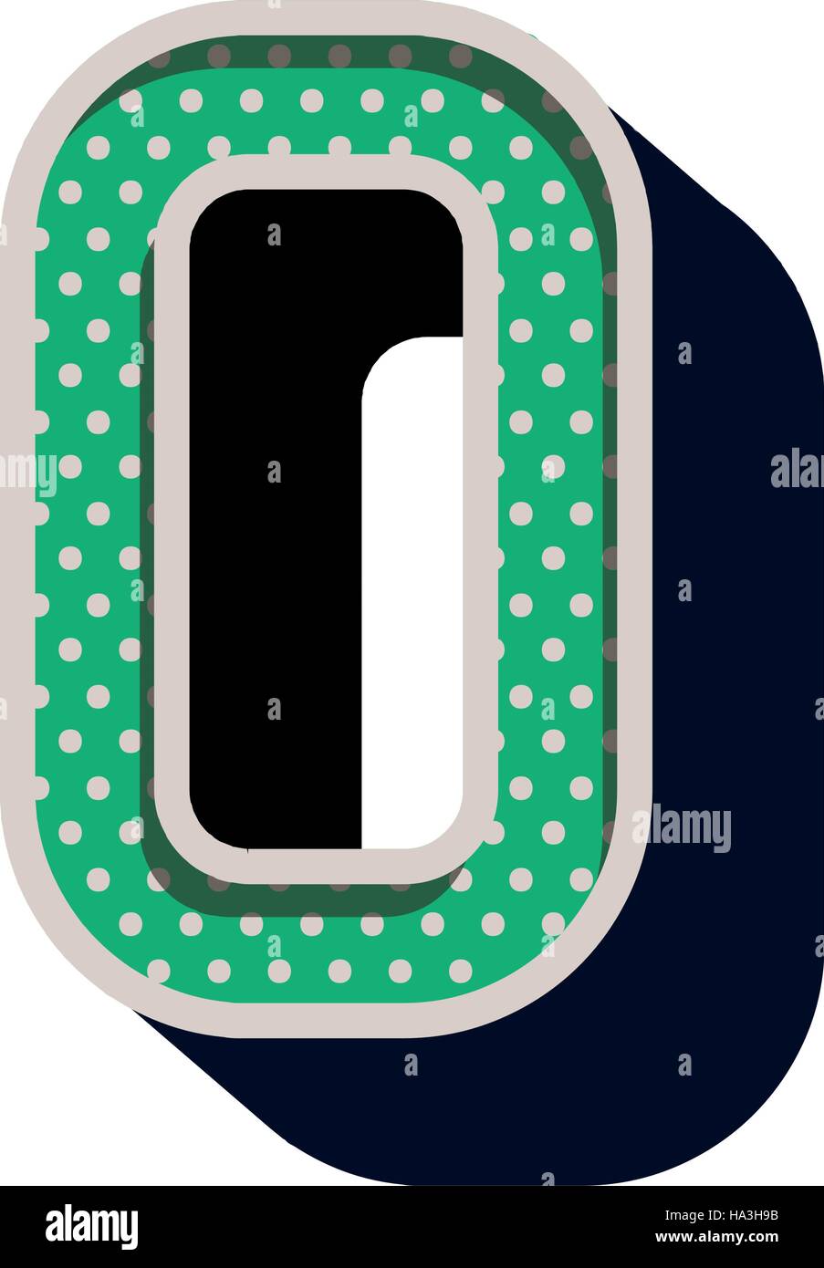three-dimensional number zero dotted in green color Stock Vector Image ...