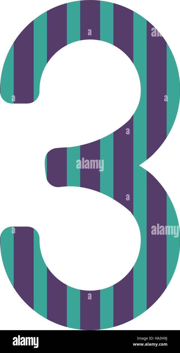 number three design with colorful striped Stock Vector Image & Art - Alamy