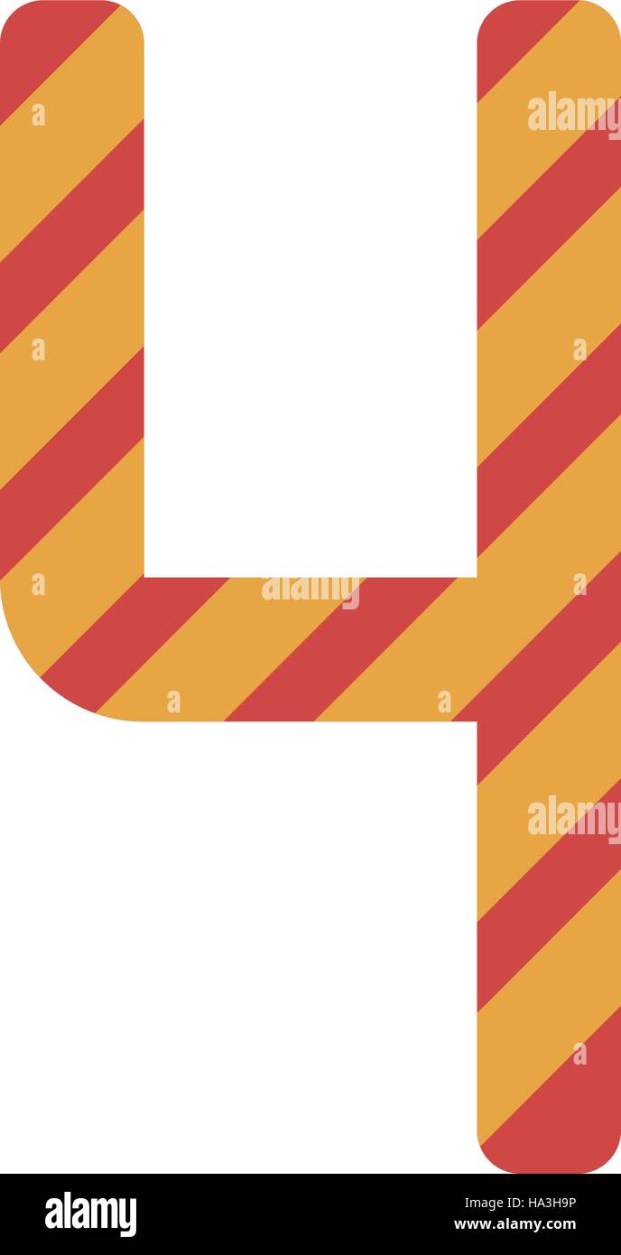 number four design with diagonal colorful striped Stock Vector Image ...