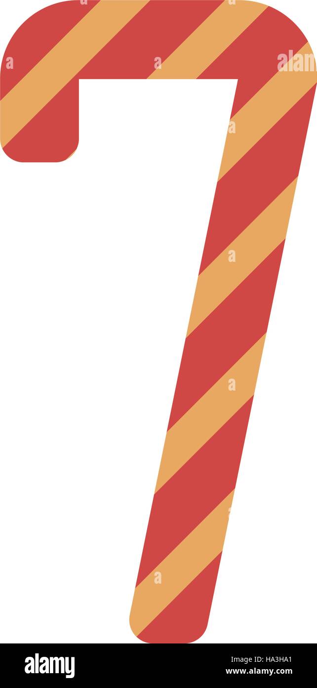 number seven design with diagonal colorful striped Stock Vector Image ...