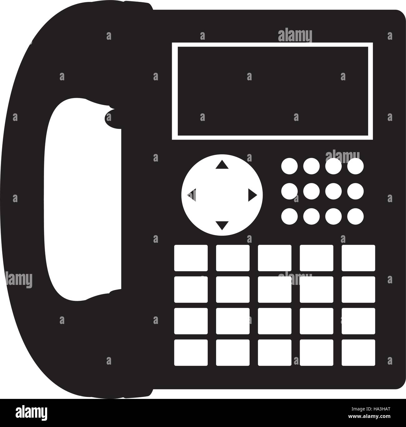 black silhouette office telephone with wired Stock Vector Image & Art ...