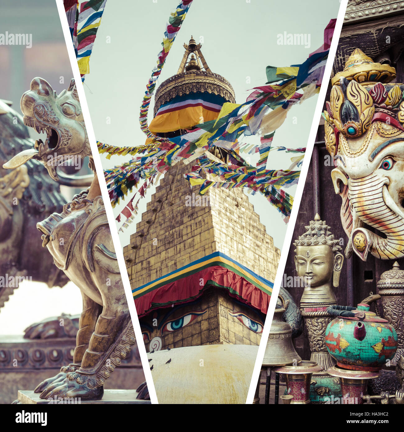 Collage of Kathmandu (Nepal) images - travel background (my photos ...