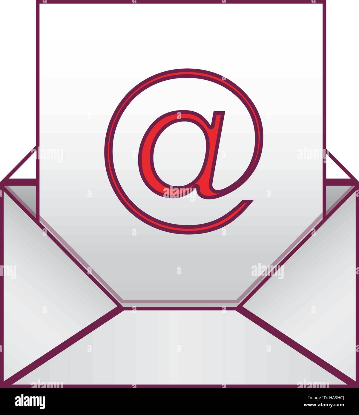 Envelope with mailing sheet and at sign Stock Vector Image & Art - Alamy