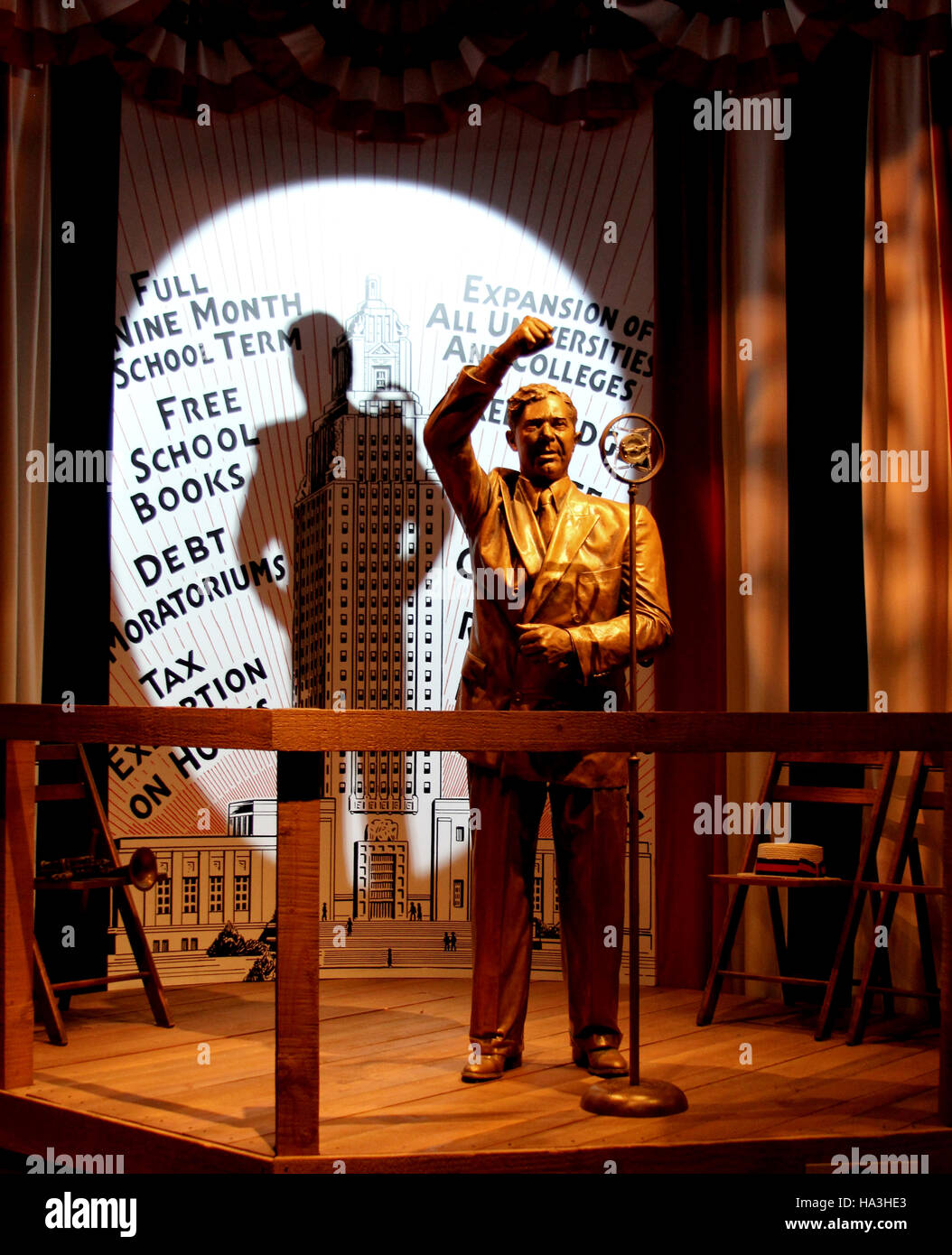Exhibit on Huey Long, former governor of Louisiana, at the Old Capitol ...