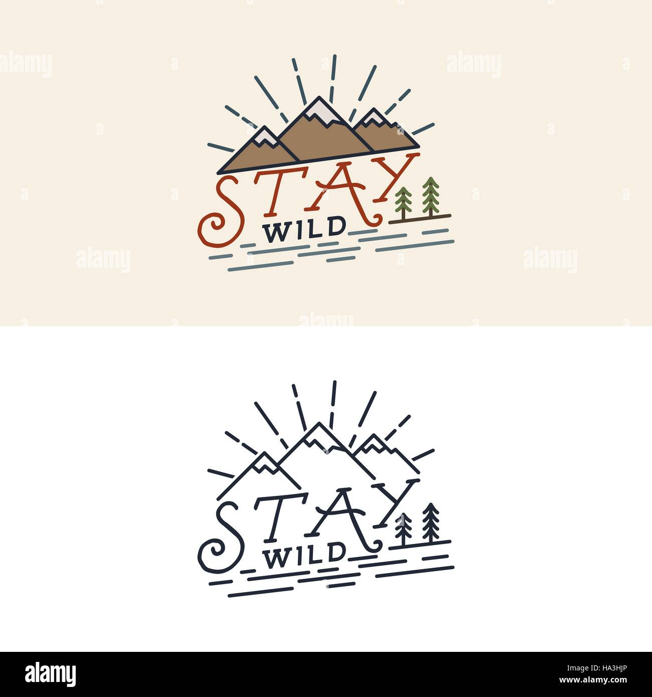 Stay Wild Camping Child Old school Hand Drawn t Shirt Print Apparel ...