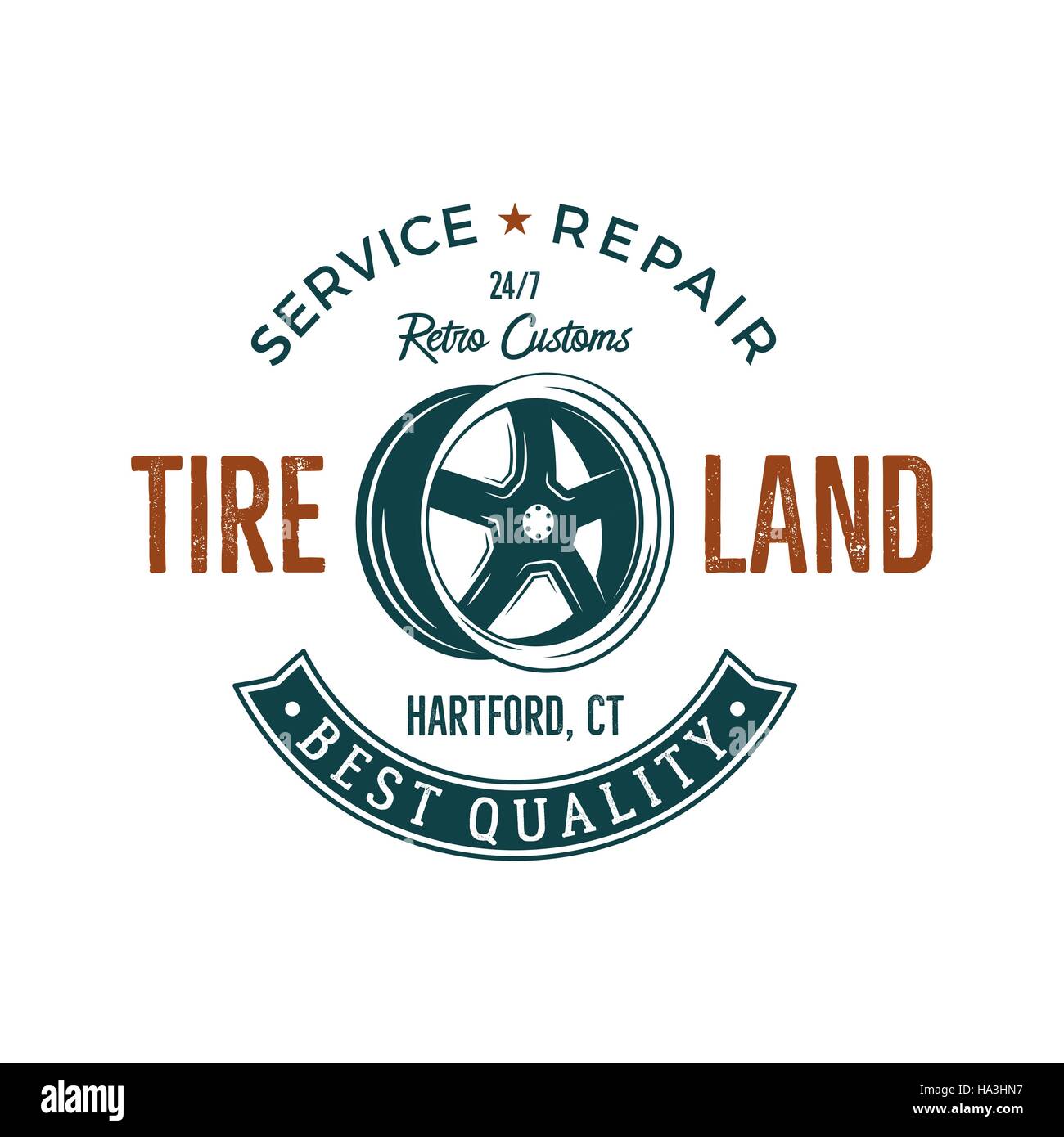 Vintage Label Design Tire Service High Resolution Stock Photography and ...