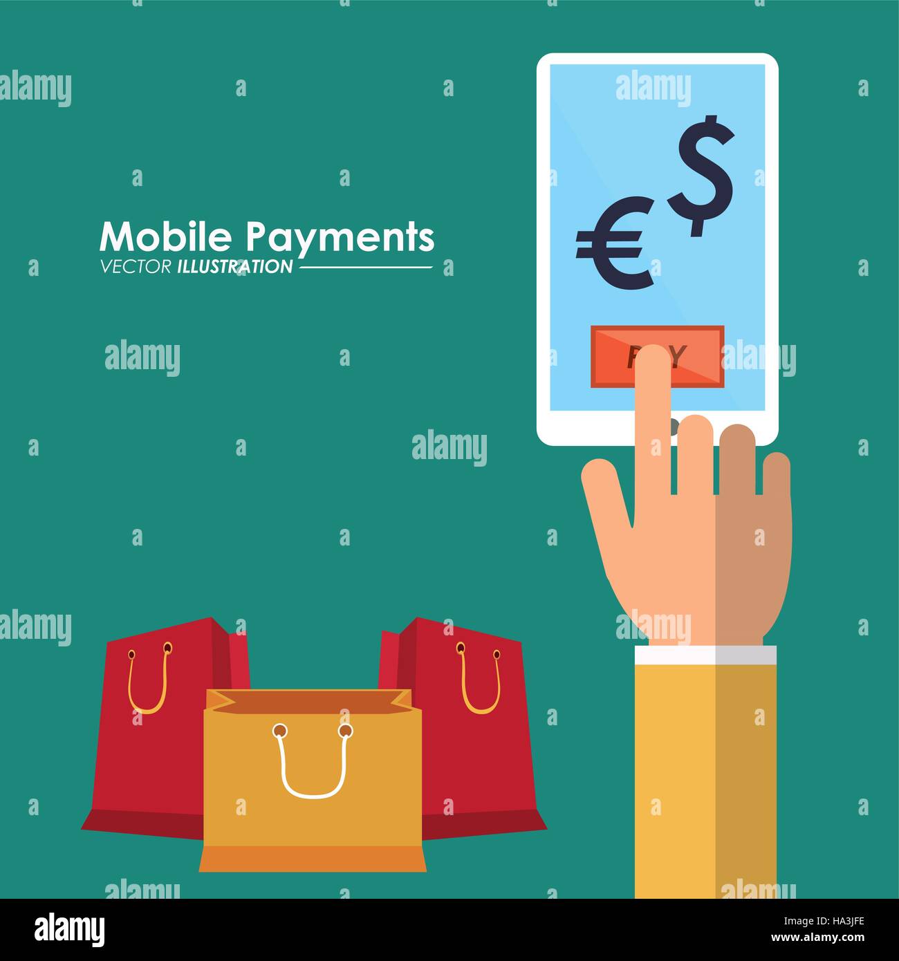 mobile payments hand with smartphone shop money international Stock ...