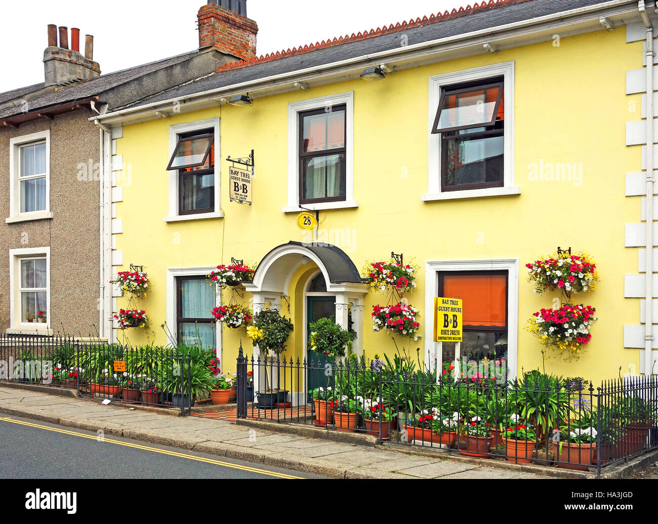 A bed and breakfast guest house in truro, cornwall, uk Stock Photo - Alamy