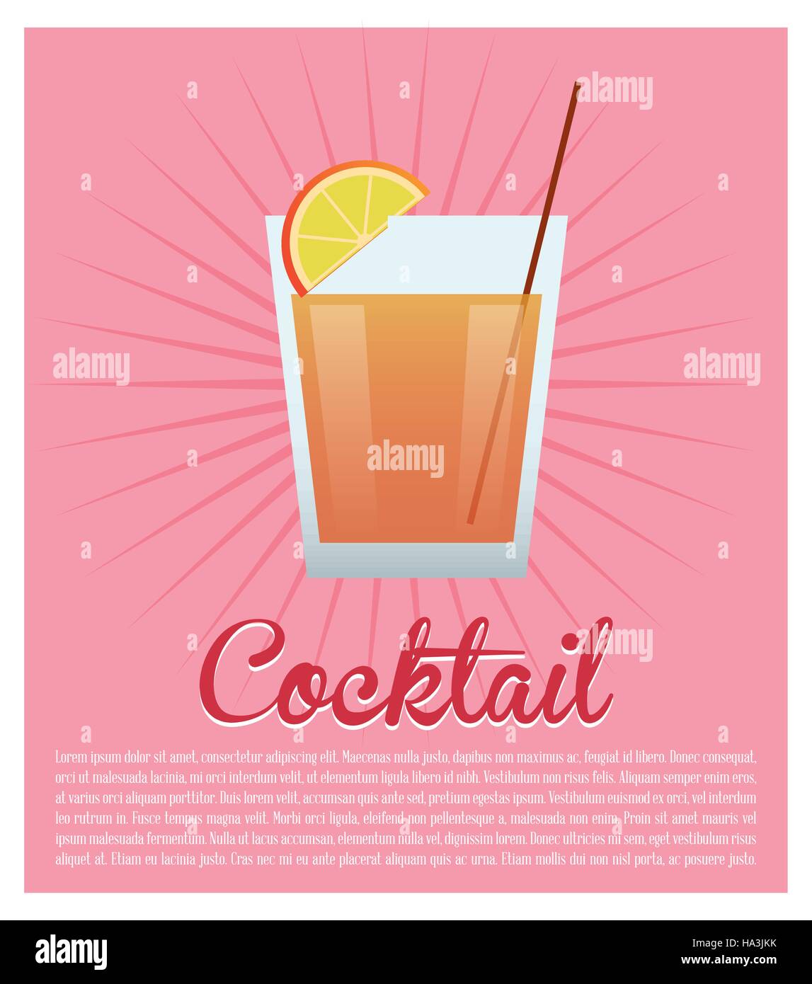 Pink cocktail straw color Stock Vector Images - Alamy