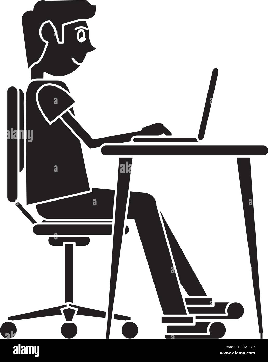 silhouette man working front computer with pc Stock Vector Image & Art ... silhouette man working front computer with pc Stock Vector Image & Art ...