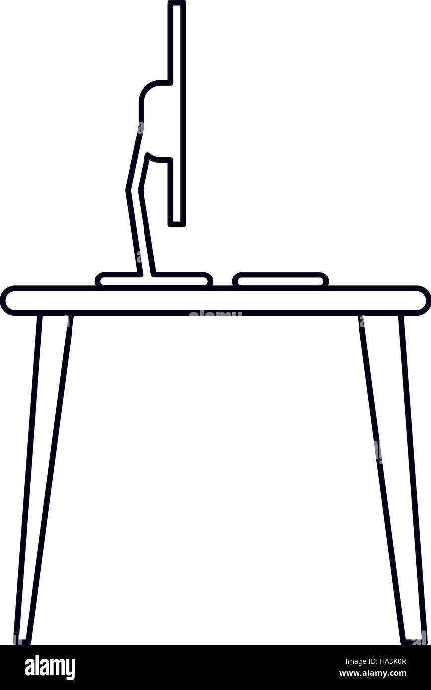 pictogram laptop desk workplace job graphic Stock Vector Image & Art ...