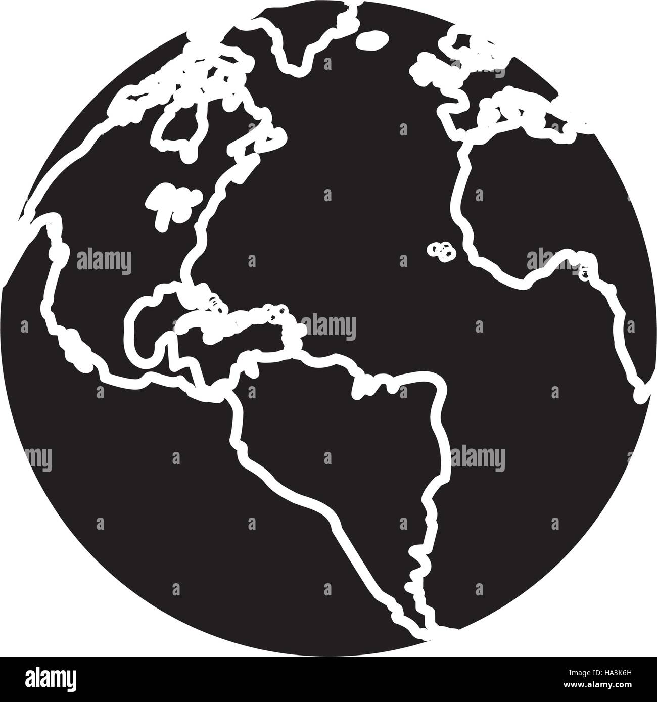 silhouette globe map world earth business icon Stock Vector Image & Art ...