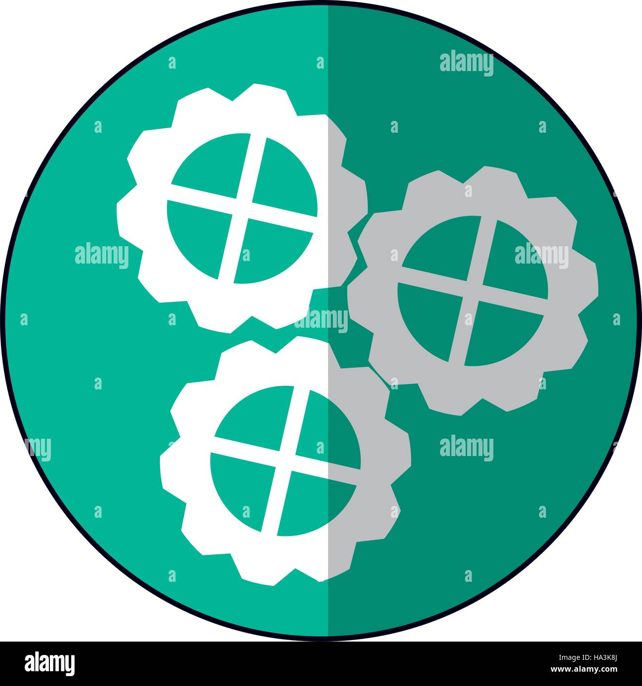 gear wheel engine cog icon green shadow Stock Vector Image & Art - Alamy