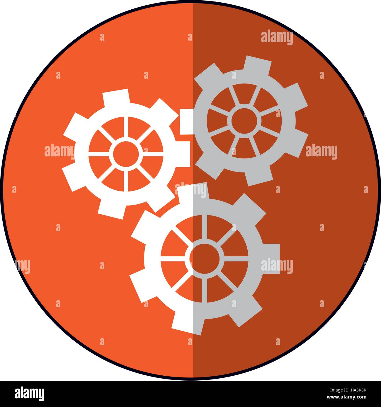 gear wheel engine cog icon orange shadow Stock Vector Image & Art - Alamy