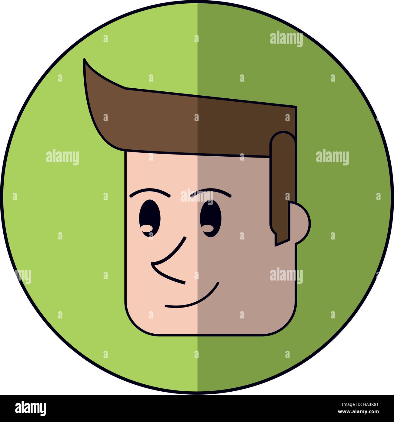 face man smiling green background shadow design Stock Vector Image ...