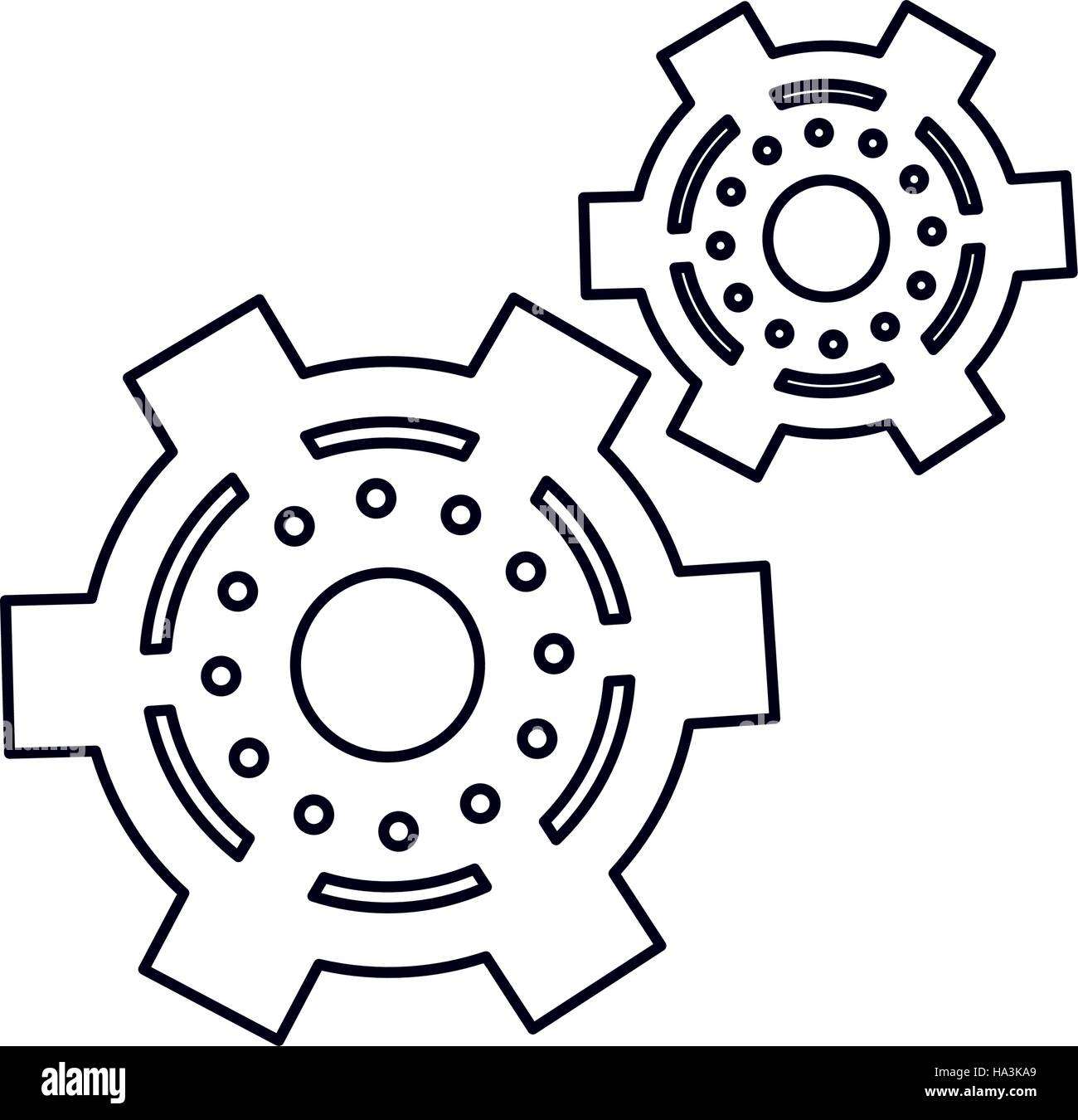 pictogram two gear wheel engine cog icon Stock Vector Image & Art - Alamy
