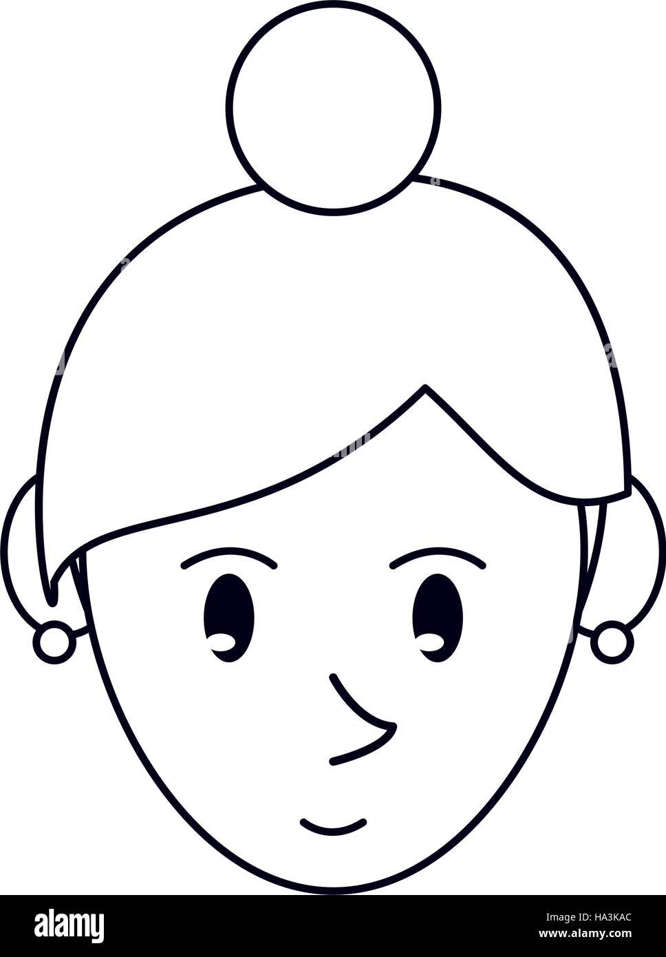 pictogram face cartoon girl rings Stock Vector Image & Art - Alamy