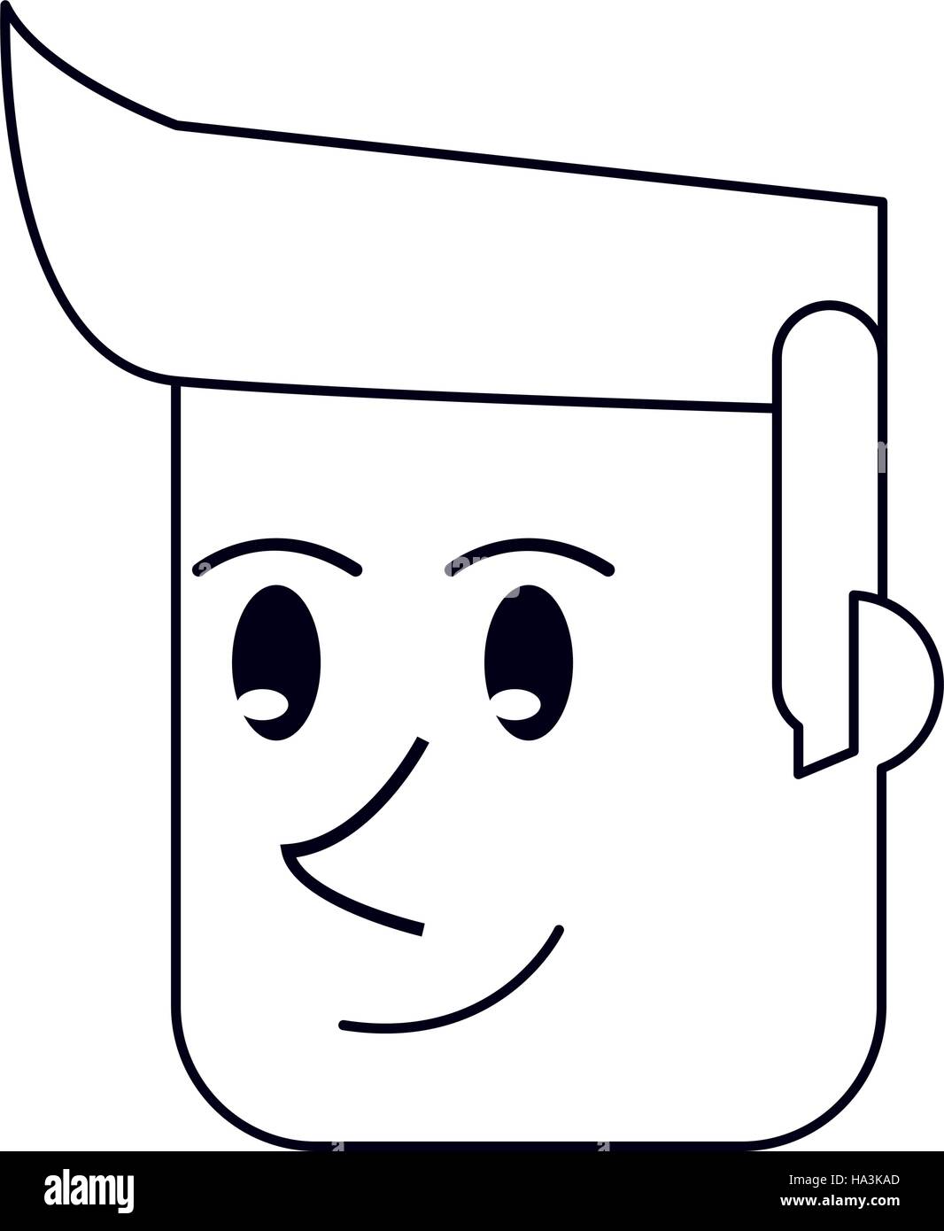 pictogram face man smiling design Stock Vector Image & Art - Alamy