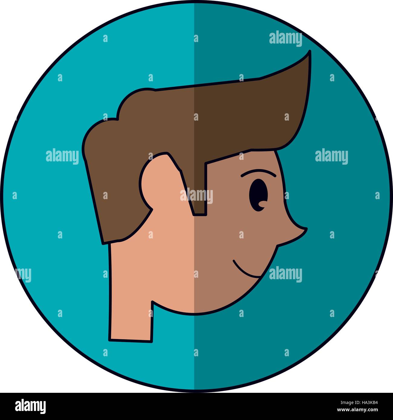 head young man smiling side shadow Stock Vector Image & Art - Alamy