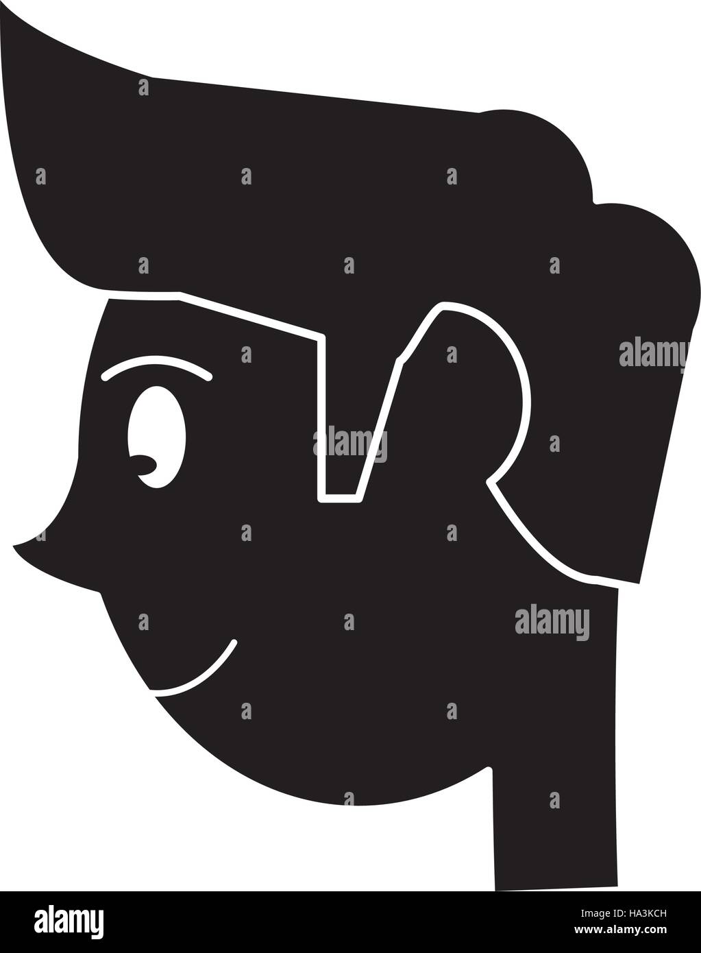silhouette head young man smiling side Stock Vector Image & Art - Alamy