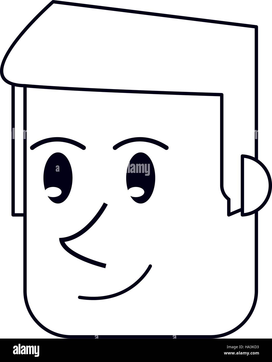 pictogram face man front smiling design Stock Vector Image & Art - Alamy