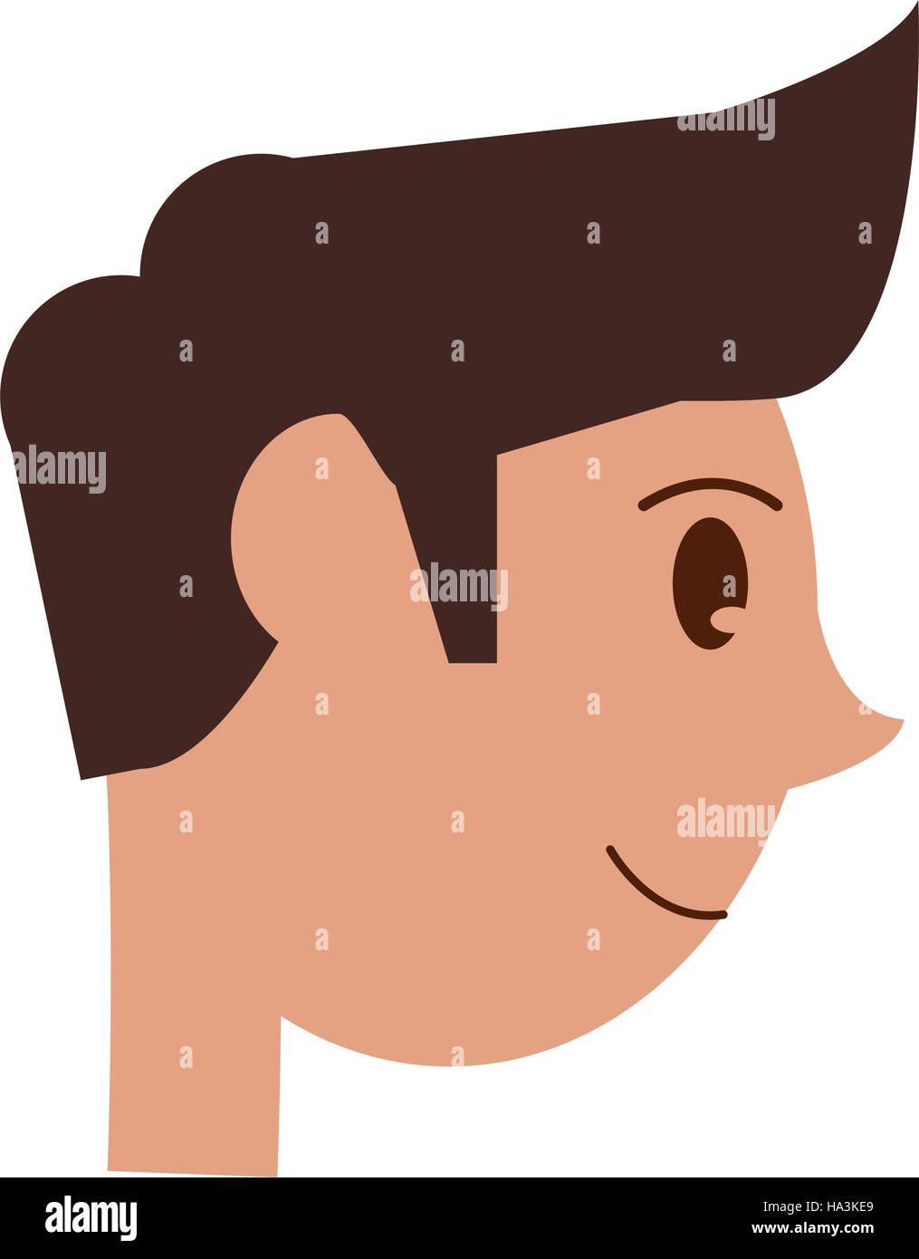 head cartoon young man smiling side Stock Vector Image & Art - Alamy