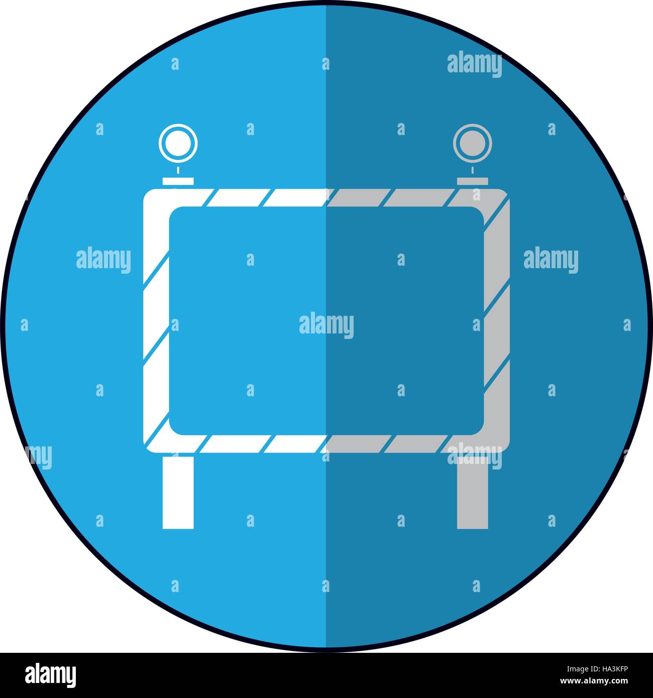 barricade safety maintenance work-blue circle shadow Stock Vector Image ...