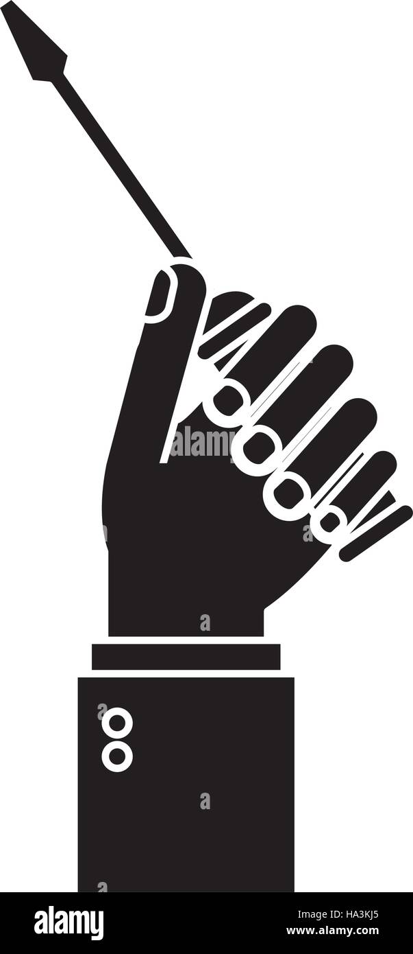 hand holding screwdriver tool repair pictogram Stock Vector Image & Art ...