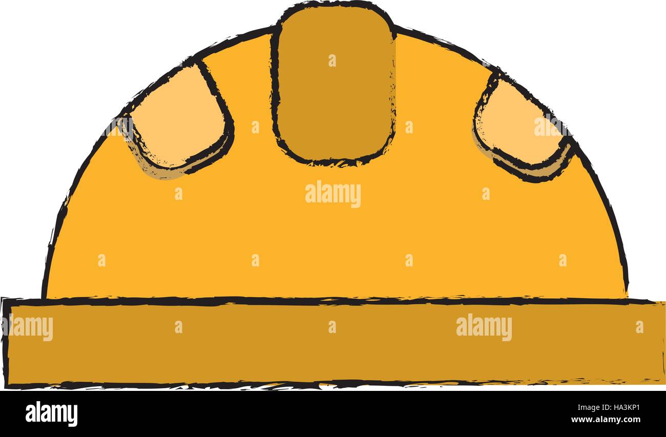 helmet protective head construction security drawing Stock Vector Image ...